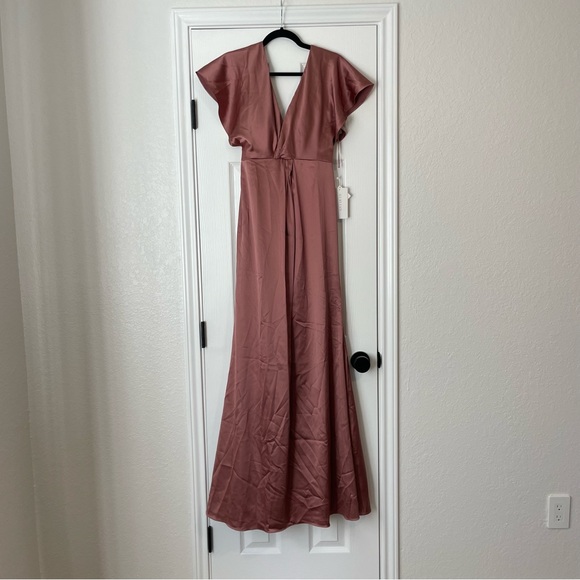 Revelry | Dresses | Revelry Gwen Satin Maxi Bridesmaids Dress Gown ...